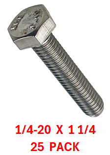 G2B1025125 1/4-20 X 1 1/4 S/S BOLT 25 PACK | Bolt Bandits